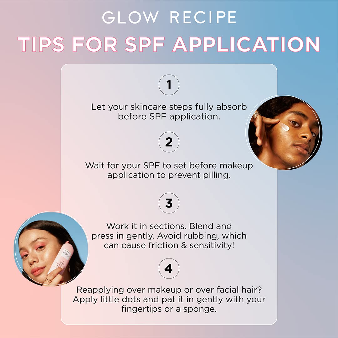 Glow Recipe Watermelon Glow SPF 50 Mineral Sunscreen - With Niacinamide, Hyaluronic Acid & Aloe Vera for Even Skin Tone - Lightweight Broad Spectrum