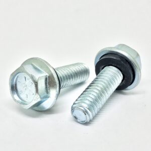 (100 pieces) 5/16-18x1 grade 8 hex flange grain bin bolts screws rubber washer unc coarse full threads zinc clear