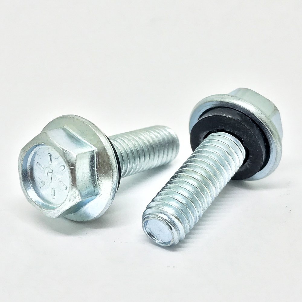 (400 Pieces) 5/16-18x3/4" Grade 8 Hex Flange Grain Bin Bolts Screws Rubber Washer UNC Coarse Full Threads Zinc Clear