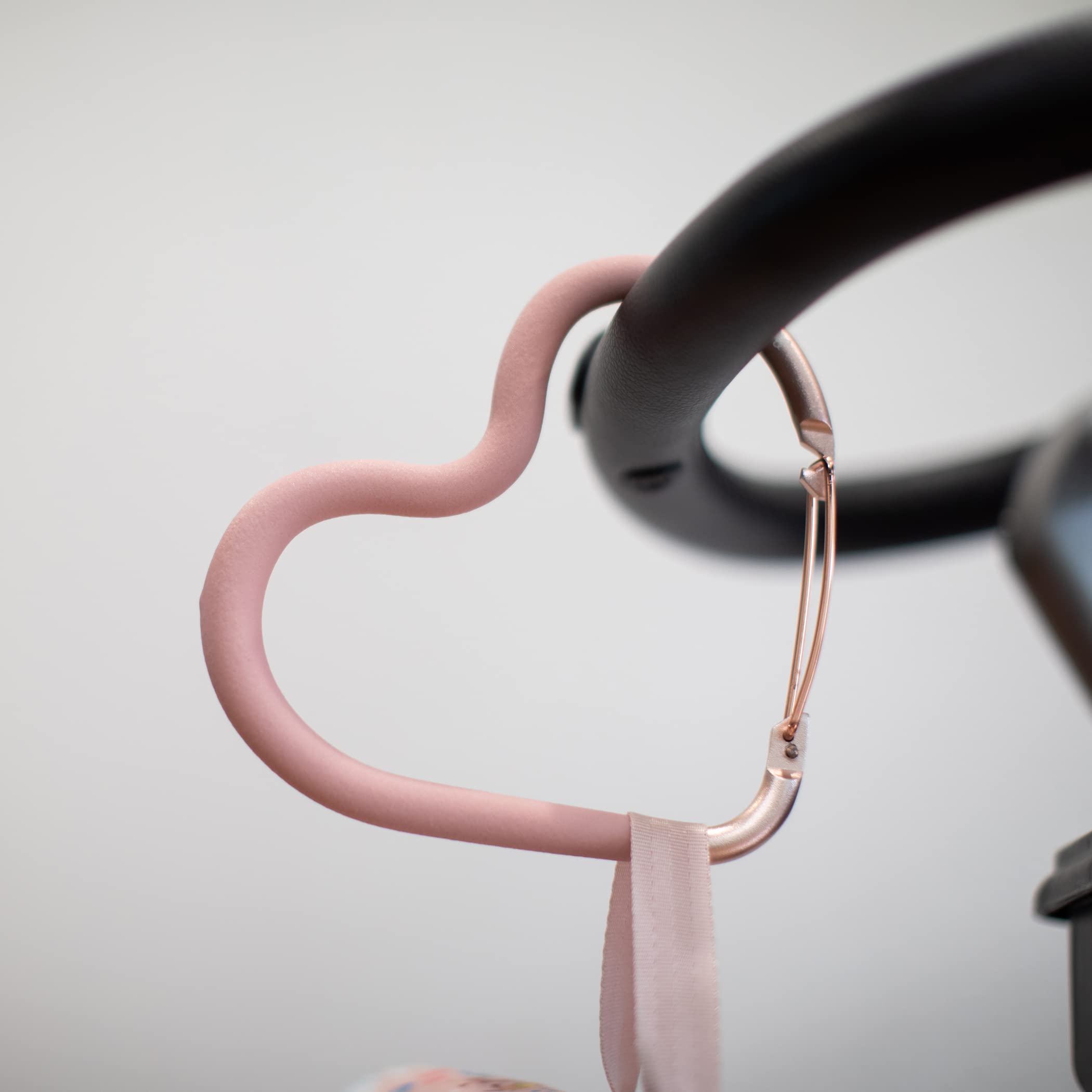 Petunia Pickle Bottom Oh My Heart Stroller Hook in Blush/Rose Gold | for All Strollers or Shopping carts | for Carrying Diaper Bags, Book Bags, and Purses