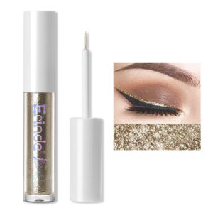 erinde liquid glitter eyeshadow eyeliner, metallic shimmer glitter eyeshadow liner, high pigment colored eyeliner, waterproof long lasting sparkle christmas makeup for women, sunset champagne