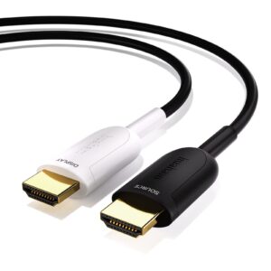 huaham 8k fiber optic hdmi cable 25ft, 48gbps ultra high speed hdmi 2.1 cable 8k@60hz 4k@120hz, support earc rtx 3090 hdcp 2.2&2.3 dolby compatible with ps5, xbox series x, roku/fire/sony/lg cx tv