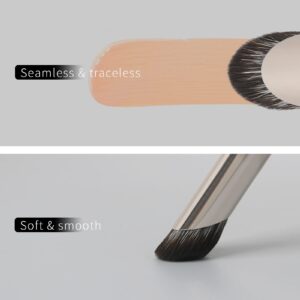 ENZO KEN Mini Angled Concealer Brush Under Eye, Concealer Brush, Small Nose Contour Brush, Nose Brush Contour, Nose Brush, Angle Concealer Brush, Small Concealer Brushes, Angled Brush - Black, 8S