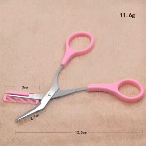 InfantLY Bright Eyebrow Trimmer Scissors With Comb Remover Makeup Tools Hair Removal Grooming Shaping Shaver Trimmer Eyelash Hair Clips