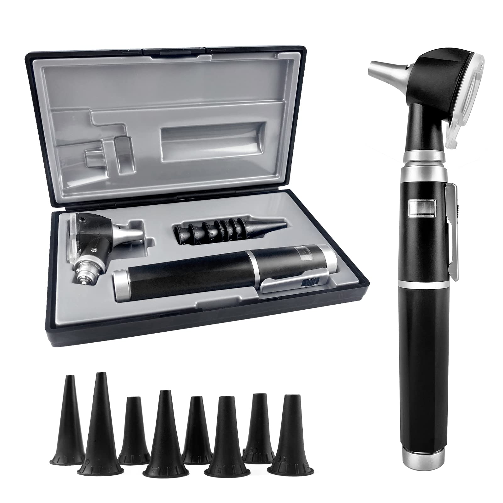 SCIAN 2nd Generation Ear Scope Otoscope with Light, Diagnostic Ear Care Tool with LCD Screen - Pocket Medical Otoscope Set for Nurse,Children,Adults,Pets(Black)