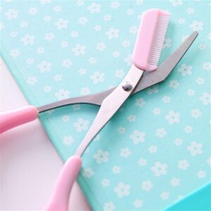 InfantLY Bright Eyebrow Trimmer Scissors With Comb Remover Makeup Tools Hair Removal Grooming Shaping Shaver Trimmer Eyelash Hair Clips