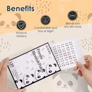 AUSLKA Panda Pimple Patches- 120 Patches, Hydrocolloid Spot Dots - Blemishes Patch - Facial Skin Care, For Zits, Blemishes, & Breakouts