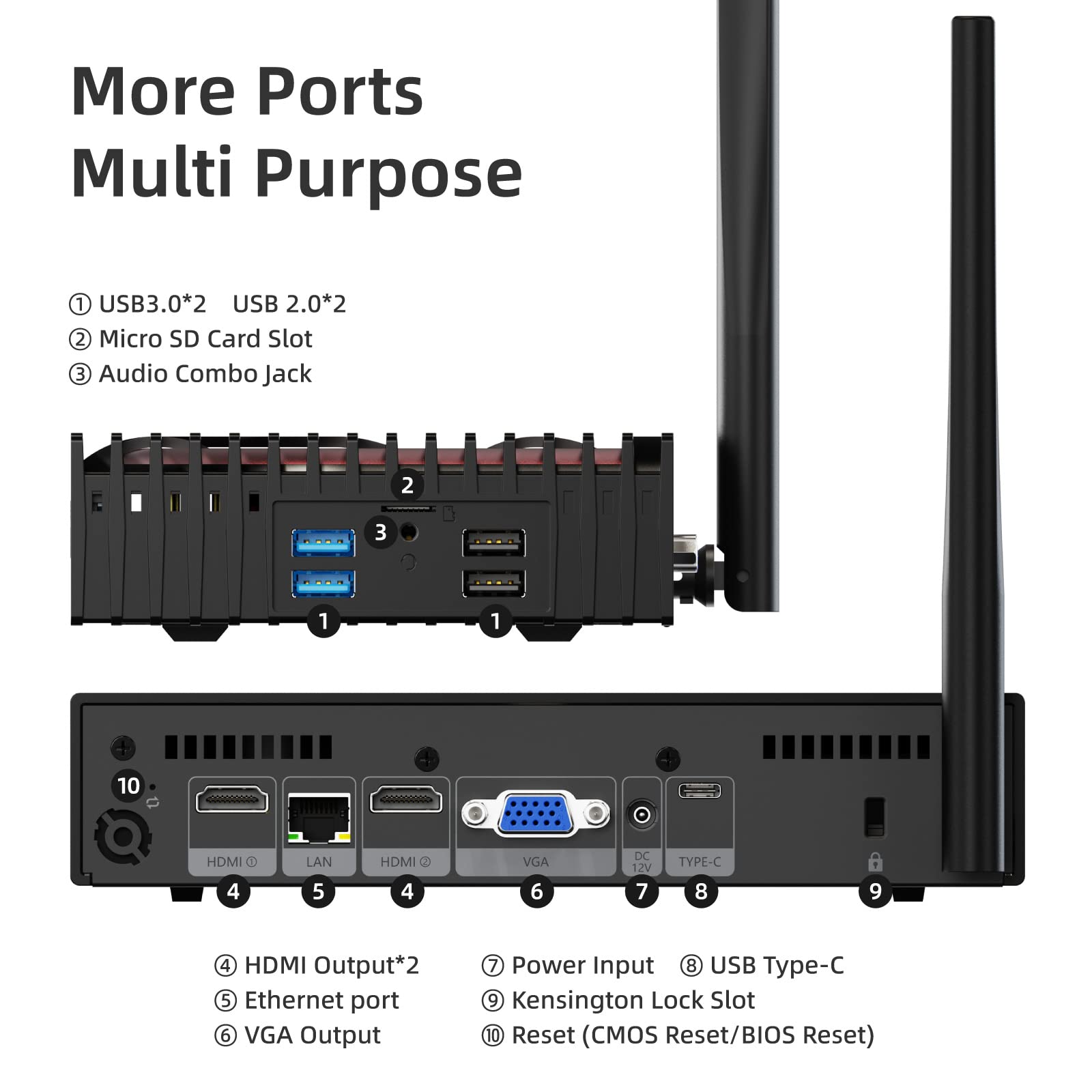 MeLE Mini PC Fanless PCG35HD N5105 Micro Computer, 8GB 128GB Small Desktop Server, Support Triple Monitor 4K WiFi5 Gigabit Ethernet BT5.2 PXE Unlock BIOS Auto Power on Industrial IoT Business