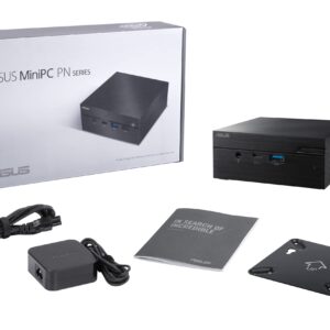 ASUS PN41 Fanless MiniPC Barebone with Intel 11th gen Quad Core Celeron N5100, Support Dual 4K, DisplayPort, WiFi, Bluetooth 5, Hardware TPM, VESA Mount,Black