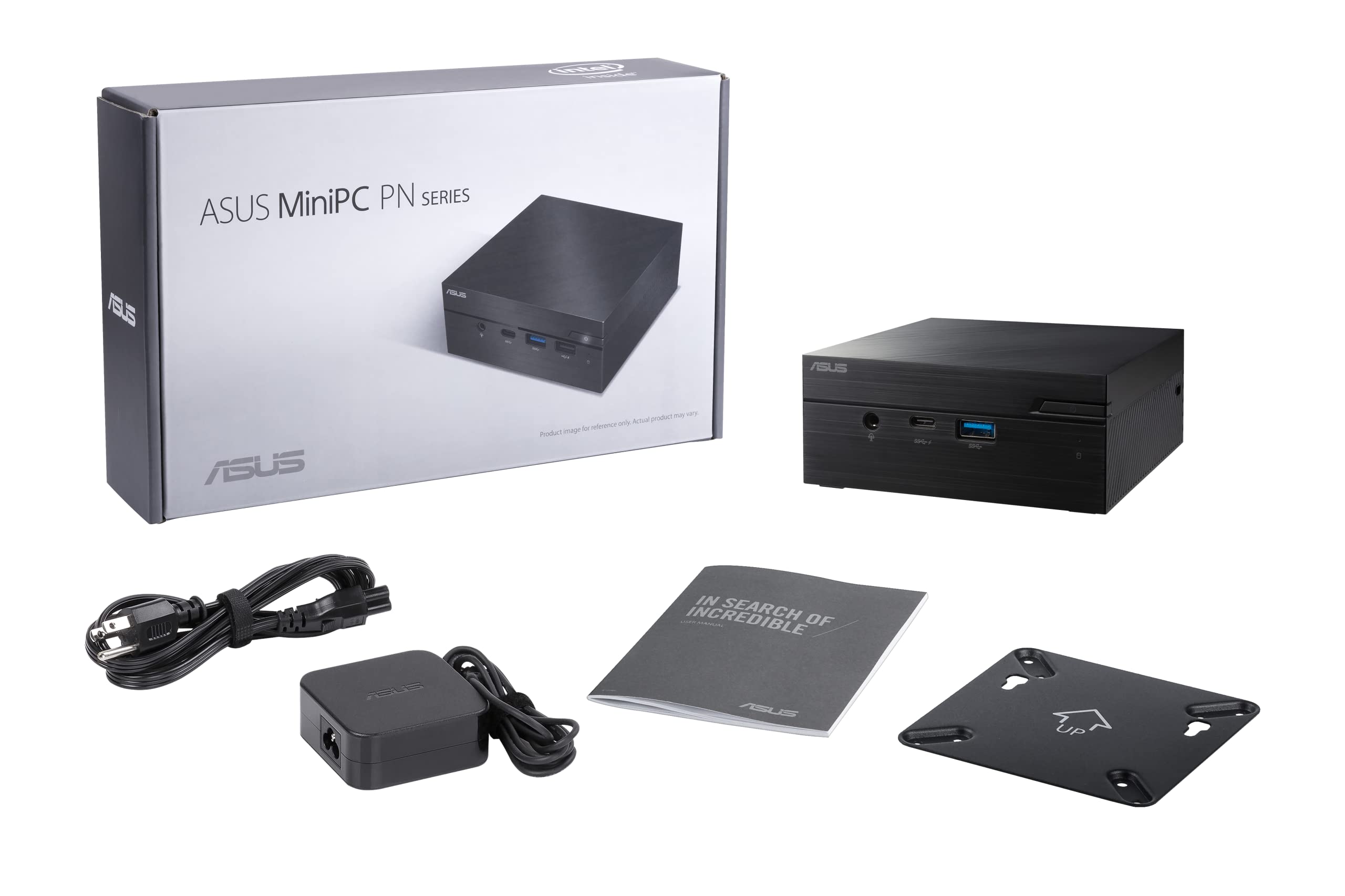 ASUS PN41 Fanless MiniPC Barebone with Intel 11th gen Quad Core Celeron N5100, Support Dual 4K, DisplayPort, WiFi, Bluetooth 5, Hardware TPM, VESA Mount,Black