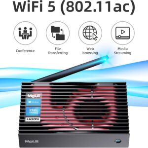 MeLE Mini PC Fanless PCG35HD N5105 Micro Computer, 8GB 128GB Small Desktop Server, Support Triple Monitor 4K WiFi5 Gigabit Ethernet BT5.2 PXE Unlock BIOS Auto Power on Industrial IoT Business