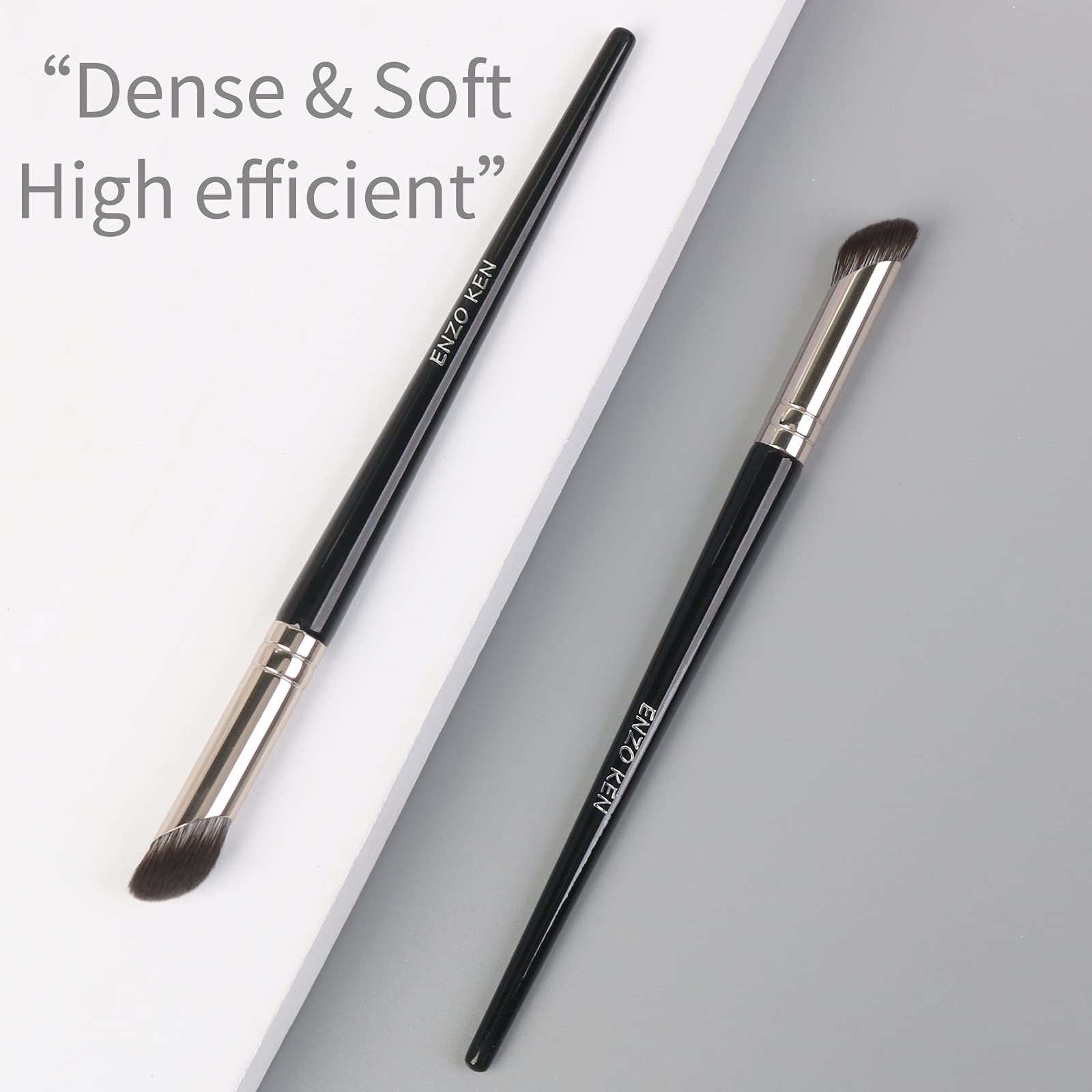 ENZO KEN Mini Angled Concealer Brush Under Eye, Concealer Brush, Small Nose Contour Brush, Nose Brush Contour, Nose Brush, Angle Concealer Brush, Small Concealer Brushes, Angled Brush - Black, 8S