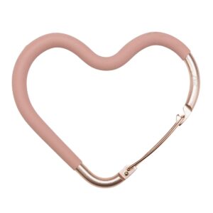 petunia pickle bottom oh my heart stroller hook in blush/rose gold | for all strollers or shopping carts | for carrying diaper bags, book bags, and purses