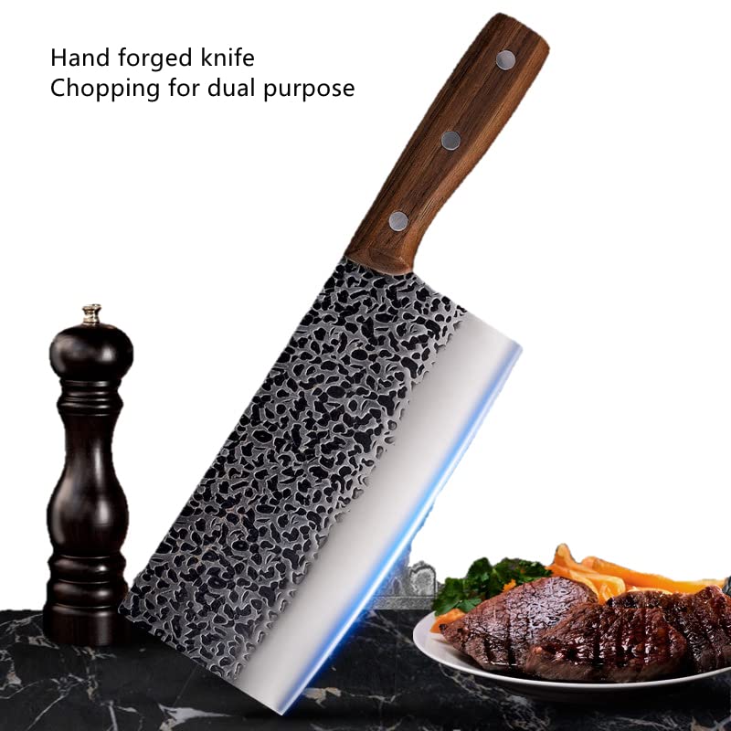 Vegetable Cleaver Kitchen Knife Butcher's Knife Stainless Steel Hammer Knife, 8" Fits Home & Kitchen, Ergonomic Handle