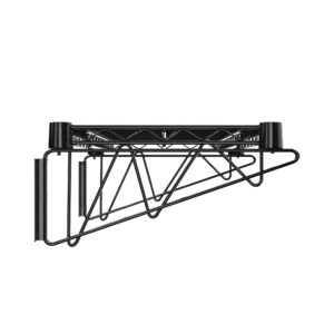 Krollen Industrial 14" x 24" Black Epoxy Wire Wall Mount Shelf