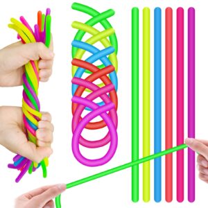 batweet 42pcs colorful fidget noodles toys for party favors, sensory noodles for classroom prizes, goodie bag stuffers birthday valentine halloween christmas gift for kids