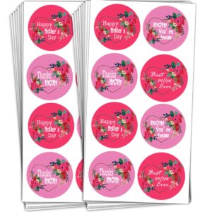 remarkable happy motherday labels stickers,2 inch best mom ever with flowers heart gift tag wrap stickers for envelope seals card boxes party favor presents,thanks mom stickers (252 pcs)