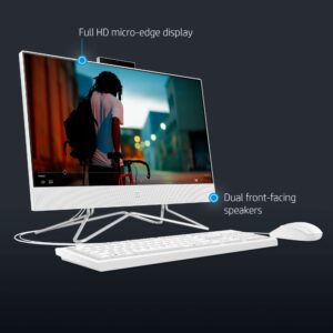 HP 2022 Newest 22-inch FHD All-in-One Desktop Computer Dual-Core AMD Athlon Silver 3050U 16GB DDR4 RAM NVMe M.2 512GB SSD DVD WiFi AC BT RJ45 Webcam Windows 11 Pro White w/RE USB3.0 Flash Drive