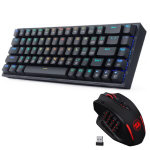 redragon m913 impact elite ​wireless mouse & k631 castor 65% wired rgb gaming keyboard bundle