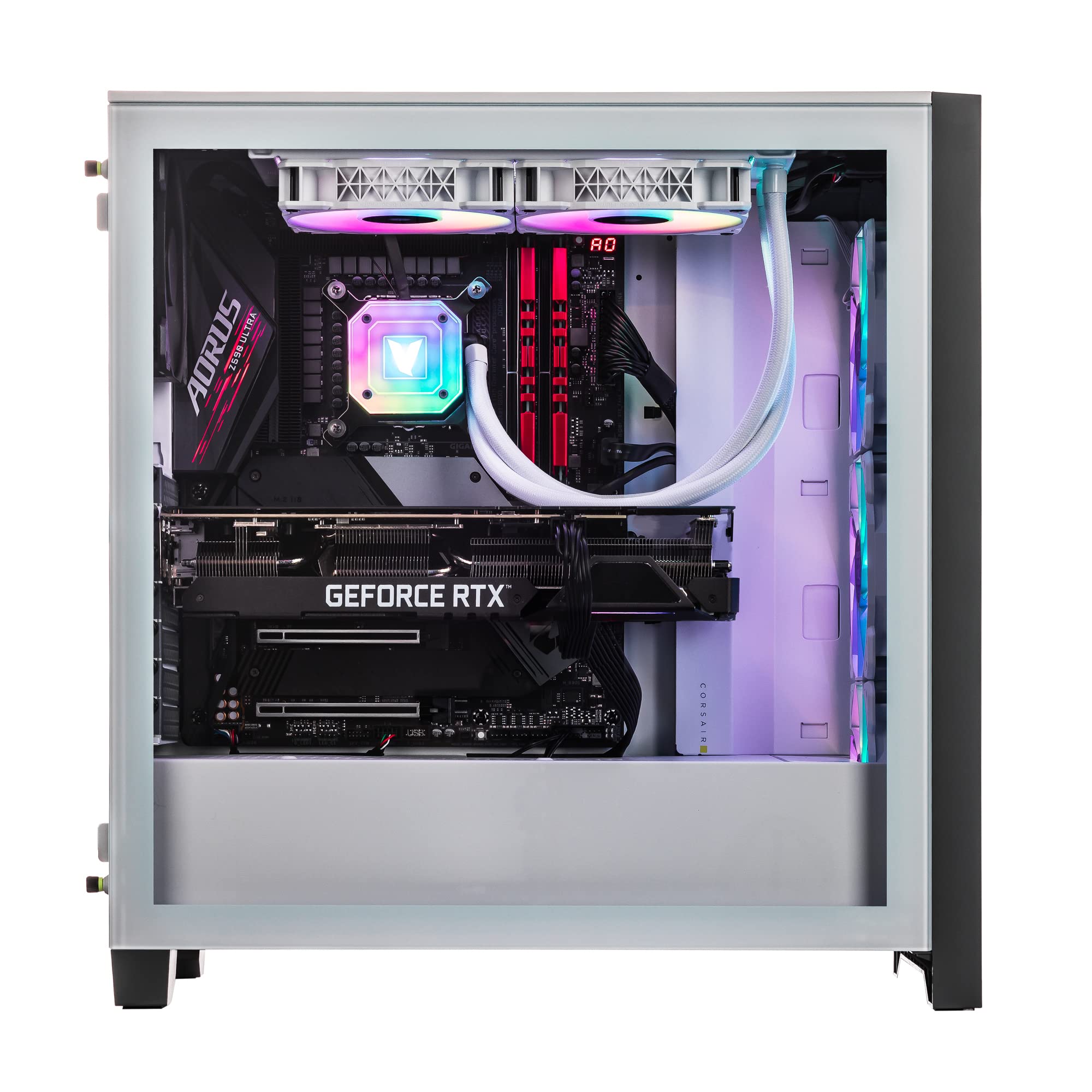 Velztorm Argentux Gaming Desktop PC (Intel i7-11700K 8-Core, 16GB DDR4, 1TB PCIe SSD + 2TB HDD (3.5), GeForce RTX 3070 Ti 8GB, 360mm AIO, RGB Fans, 750W PSU, AC WiFi, BT, Win10Home) VELZ0014