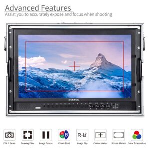 SEETEC P173-9HSD-CO 17.3 Inch Carry on Broadcast Production Director Monitor with 3G-SDI HDMI YPbPr Input and Output Aluminum Design Full HD 1920×1080