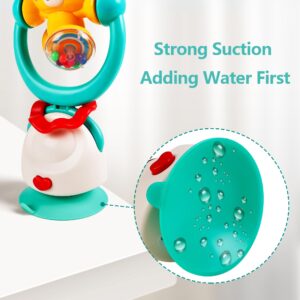 iPlay, iLearn Baby High Chair Toys, Infant Suction Table Rattle Set 6-12 Month, Early Development Grab Spin Sensory Stocking Gift Stuffer for 9 18 Month, 1 2 3 Year Old Toddler Boy Girl-Octopus & Bear