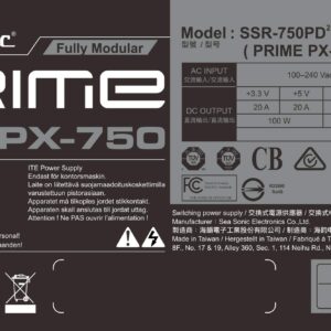 Seasonic PRIME PX-750 | 750W | 80+ Platinum | ATX Form Factor | Full Modular | Low Noise | Premium Japanese Capacitor | 12 Year Warranty | Nvidia RTX 30/40 Super & AMD GPU Compatible (Ref. SSR-750PD2)