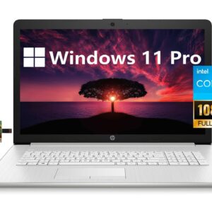 HP 17 Business Laptop Computer, 11th Gen Intel Core i3-1115G4, 17.3" FHD Display, Windows 11 Pro, 12GB RAM 512GB SSD, HDMI, Wi-Fi, Bluetooth, Webcam, 32GB Durlyfish USB Card