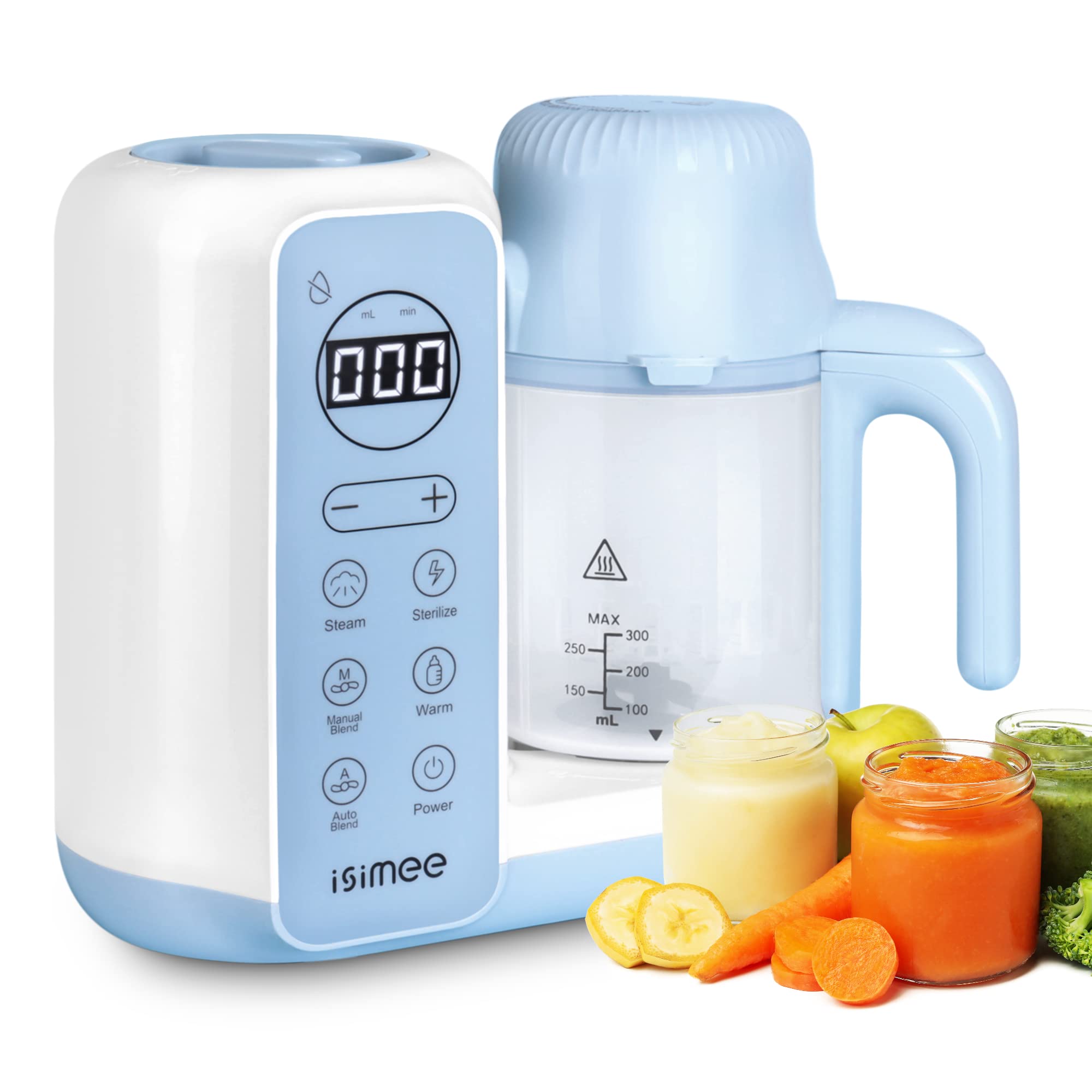 ISIMEE Baby Food Maker, Baby food Processor, Multi-Function Puree Blender Grinder Steamer，baby Food Warmer Mills Machine, Healthy Homemade Baby Food in Minutes with Touch Screen Control