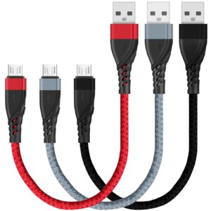 sumpk android micro usb cable [3 pack/3.3ft], micro usb to usb a charger cord qc3.0 fast charging data sync cables compatible for samsung, galaxy s6 edge j7 note 5,kindle