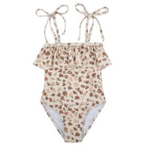 zando little girls bathing suits one piece ruffle kids swimsuits one-piece baby girls swimsuit size 4-5 girls' ruffle sling swim suits upf 50+ beach girls bathing suit 4-5 years c khaki flowers 4-5t