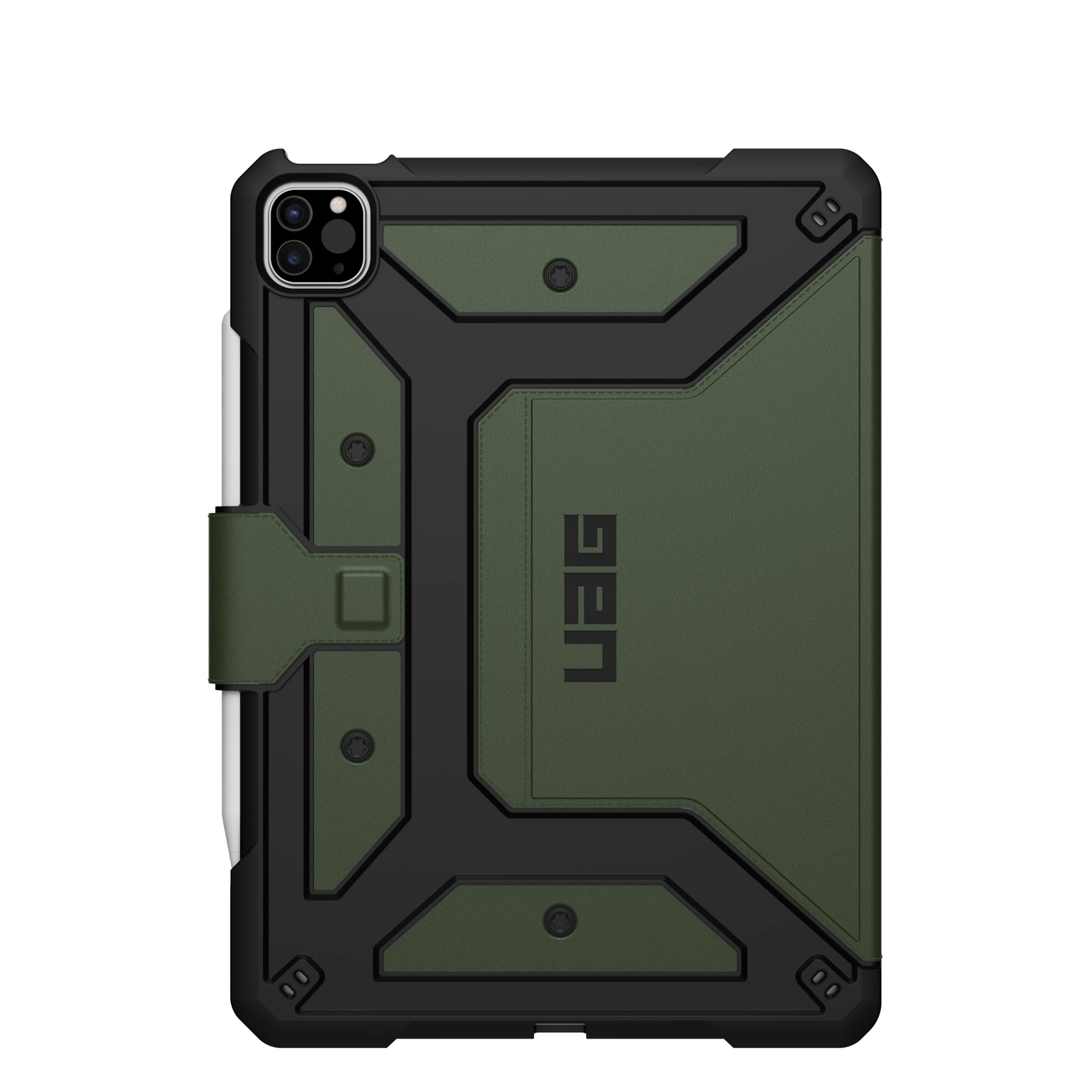 URBAN ARMOR GEAR UAG Designed for iPad Air 10.9 inch Case iPad 5th Generation 2022 Case Green Olive Rugged Smooth Exterior Multi-Angle Viewing Folio w/Pencil Holder Metropolis SE Protective Cover