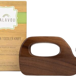 Talavou Montessori Wooden Knife for Kids, Toddlers – Kid Safe, Ergonomic, Whale Toddler Knife for Ages 2 & Up – Real Cooking Utensils & Kitchen Tools Foster Autonomy & Dexterity, 6.3x3.5x0.6 In.