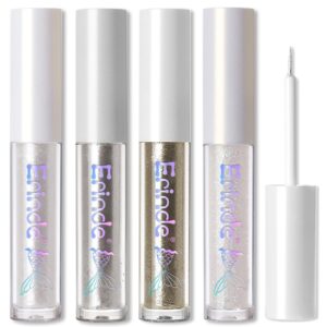 erinde 4pcs liquid glitter eyeliner eyeshadow makeup, tear drop, shimmer metallic, long wearing waterproof, twinkle under eye makeup shadow christmas eye makeup