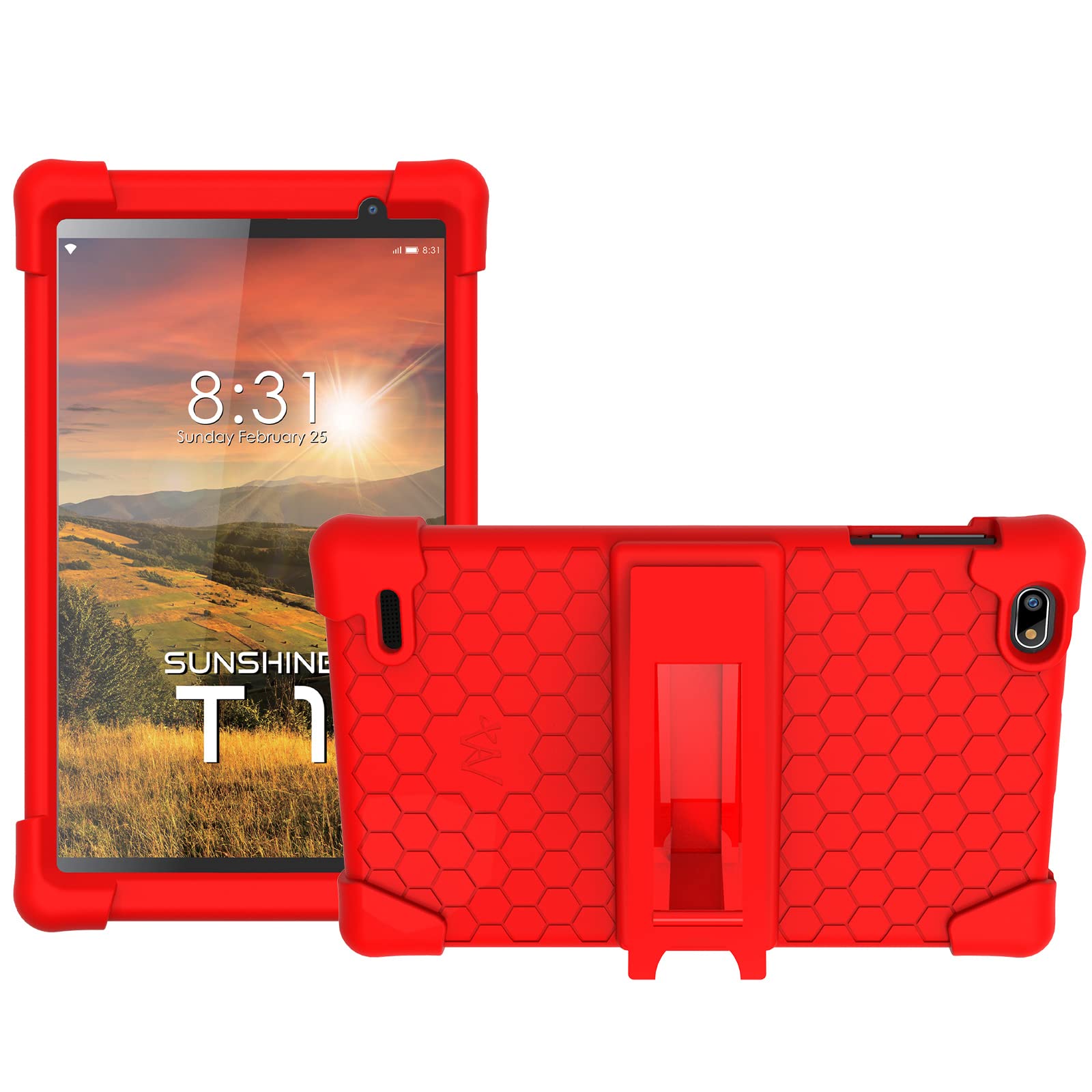 (for Sunshine T1 Elite Tablet) Transwon Kids Case Cover for 8 Inch Cloud Mobile Sunshine T1 Elite Tablet/Sunshine T1 Tablet Case - Red