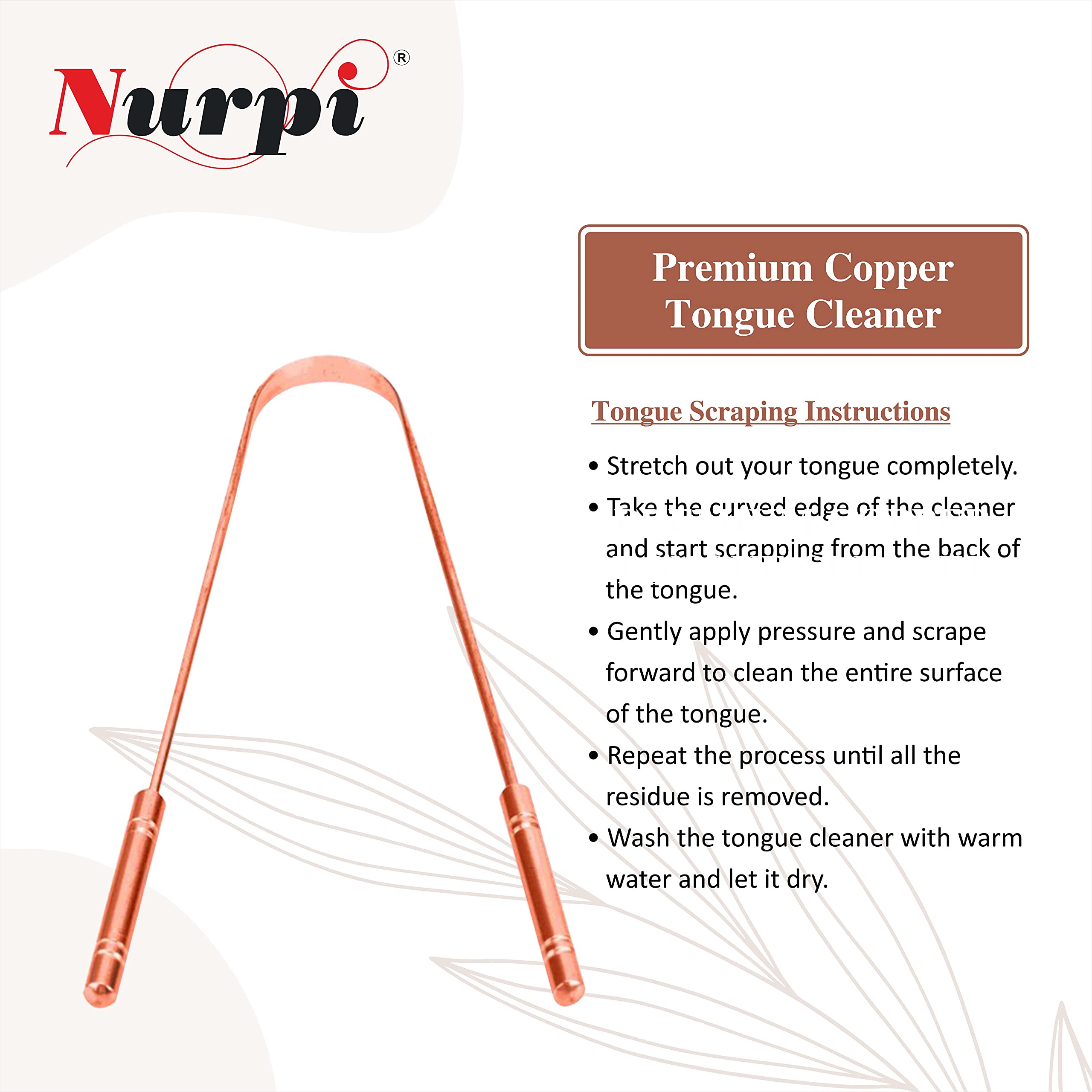 NURPI COPPER DESIGN PREMIUM TONGUE CLEANER pack of 1