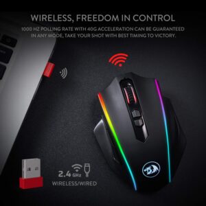 Redragon M686 Vampire Elite Wireless Mouse & K631 Castor 65% Wired RGB Gaming Keyboard Bundle