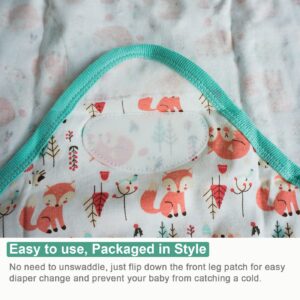 ZIGJOY Newborn Swaddle 2 Pack Easy Adjustable Cotton Swaddle Improve 1.0 TOG Sleep Swaddle Wrap for Baby 0-2 Months (Fox)