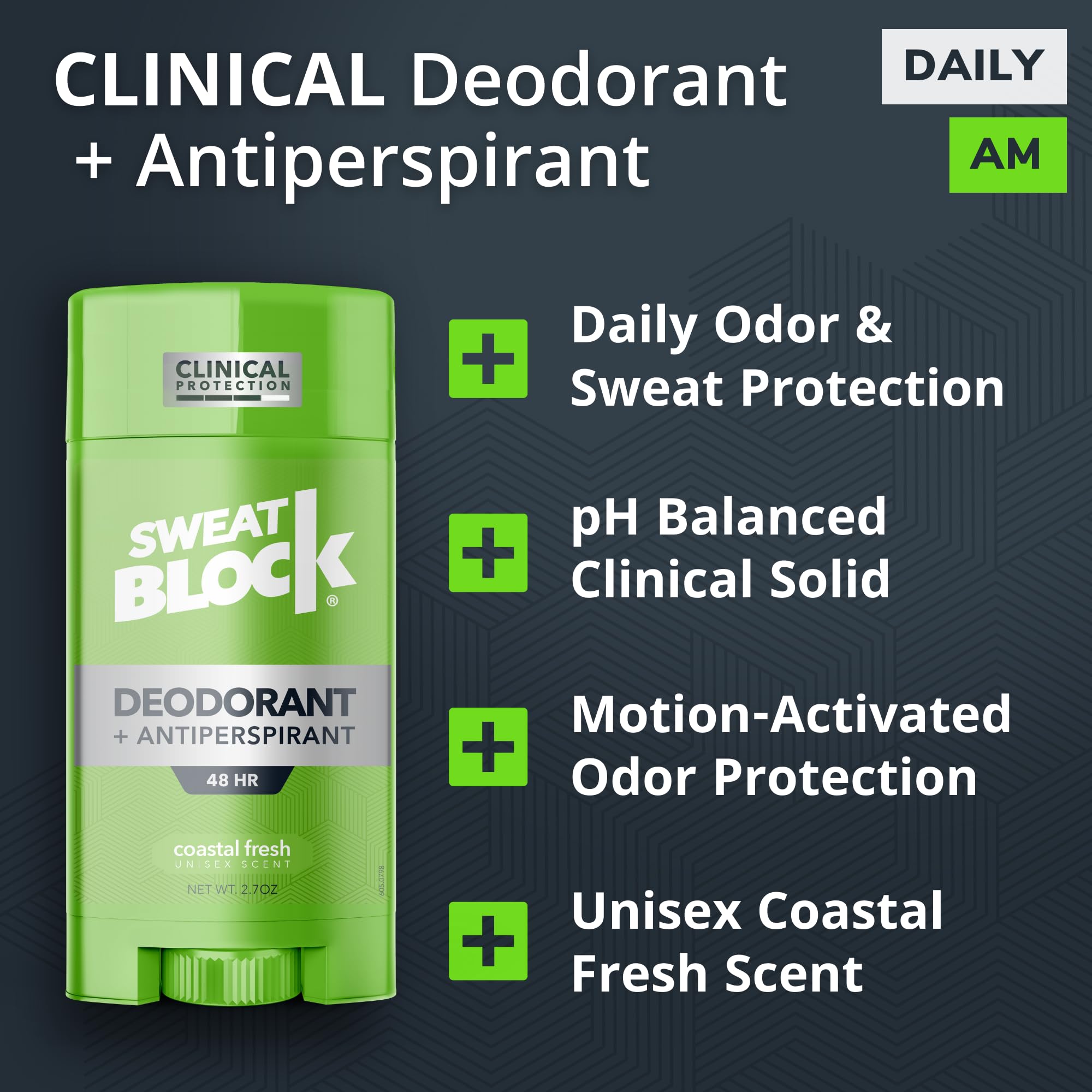 SweatBlock Antiperspirant Deodorant System MAXIMUM CLINICAL STRENGTH for Men & Women. Hyperhidrosis Aid for Excessive Sweating & Underarm Odor. 5 DRIBOOST Wipes + 1 Unisex Deo Stick (2.7oz)