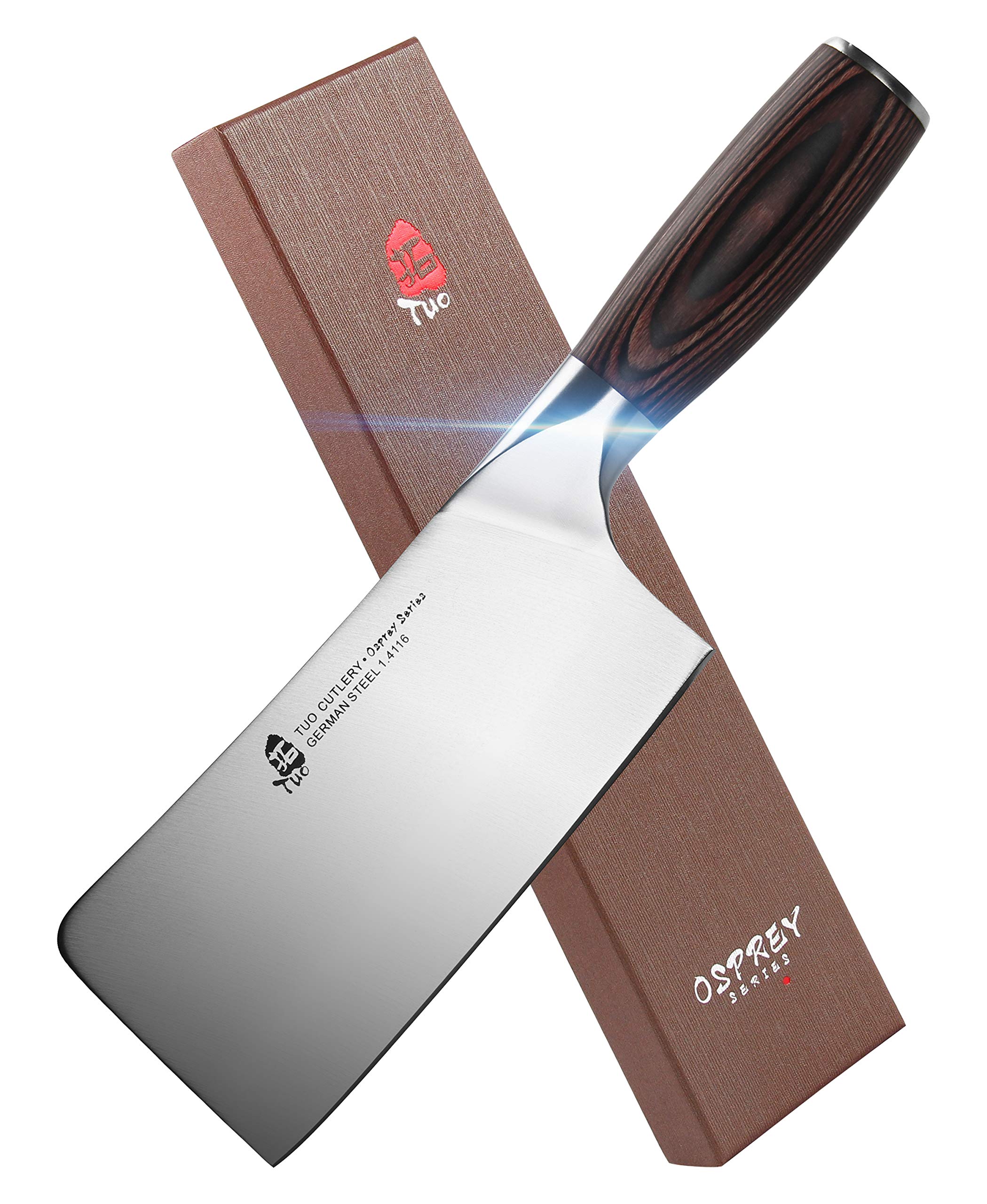 TUO Pro Chef Knife 6 inch & Chopper Knife 6 inch & Boning Knife 6 inch - German HC Stainless Steel - Ergonomic Pakkawood Handle - Osprey Series with Gift Box