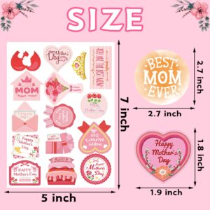 Funnlot Mothers Day Stickers Happy Mothers Day Stickers 348PCS Mothers Day Stickers for Kids Mothers Day Labels for Envelope Card Decorations Boxes Party Favor