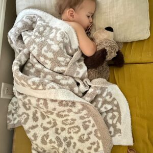 Bazzle Baby Cozy Hugga Baby Blanket | Plush Blanket for Girls and Boys | Ultra Soft Barefoot Blankets, Crib Accessories - 40" x 36", Leopard