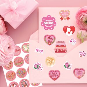 Funnlot Mothers Day Stickers Happy Mothers Day Stickers 348PCS Mothers Day Stickers for Kids Mothers Day Labels for Envelope Card Decorations Boxes Party Favor