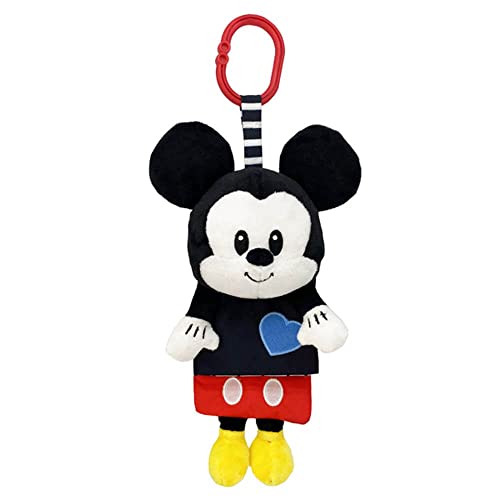 KIDS PREFERRED Disney Baby Mickey Roll Out Soft Book, Black and White High Contrast Crinkle Plush, Boys and Girls Ages 0+, Stroller On The Go (81257)