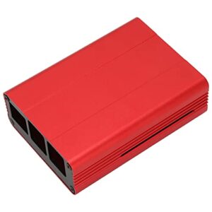 circuit board protective case, ventilation design less interference easy to install good compatibility aluminum alloy enclosure for raspberry pi 3 3b+ 2b b+(red)