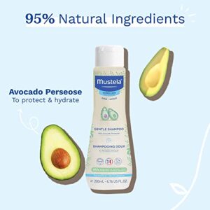 Mustela Baby Gentle Shampoo with Natural Avocado - Hair Care for Kids of all Ages & Hair Types - Tear-Free & Biodegradable Formula - 6.76 fl. oz.