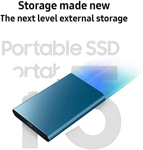 GENSER 2TB Portable SSD - Up to 540MB/s - USB 3.1 High-Speed Read Write Portable SSD External Hard Drive 2000GB, Mobile External Solid State Drive Blue (2TB, Black)