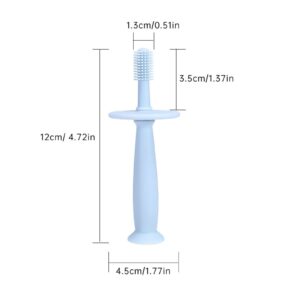 SINGOVE Silicone Toothbrush Makes Brushing Baby and Toddler Teeth Faster and Safer, Extra Soft/Tough Bristles Baby Toothbrush Perfect for Children 2 Months - 6 Years Old (Blue, One Size)