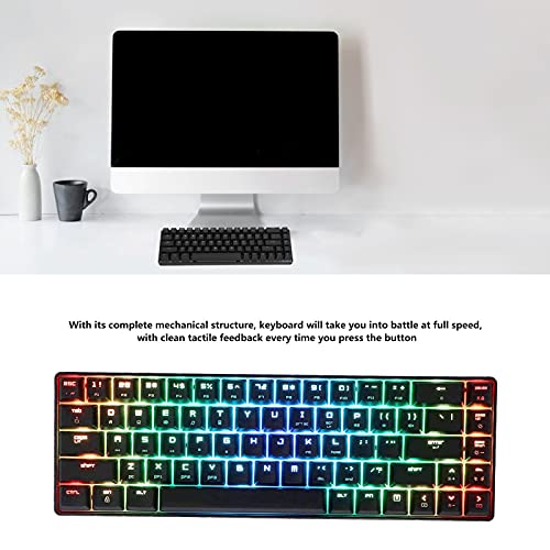 01 02 015 PC Gaming Keyboards, Clean Tactile Feedback Ergonomic USB Keyboard for PC Gamers