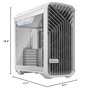 Fractal Design Torrent Compact White TG Clear - Tower - White - Tempered Glass, Steel - 4 x Bay - 2 x 7.09 x Fan(s) Installed - 0 - ATX, EATX, Micro ATX, Mini ITX, SSI CEB Motherboard Supported